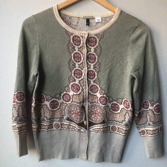 Language | Sweaters | Wool Blend Vintage Inspired Lightweight Cardigan ...